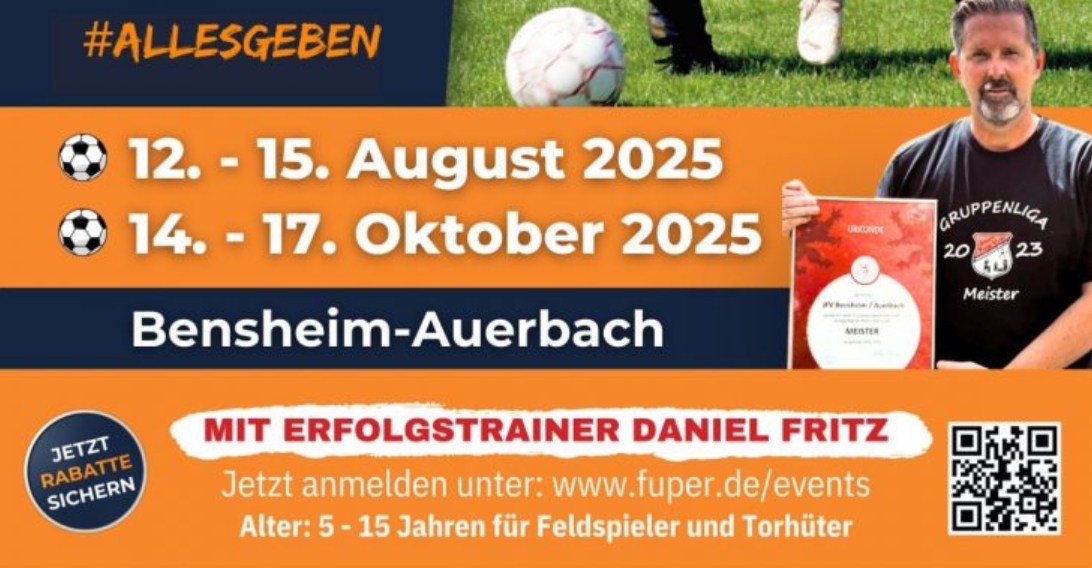 Jetzt anmelden: Fuper Fußballcamps 2025 – TSV-Auerbach Fußball